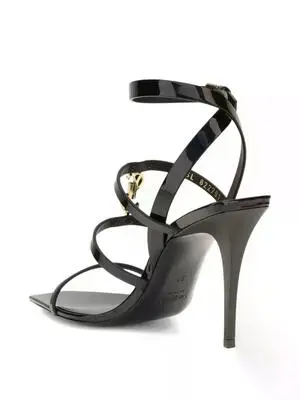 Saint Laurent 90mm Cassandra Logo Plaque Sandals