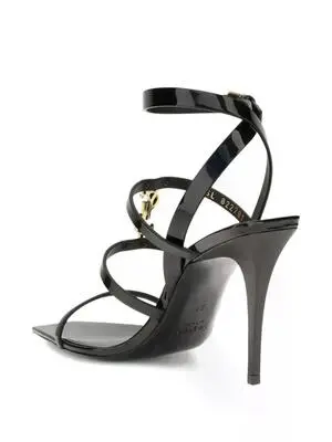 Saint Laurent 90mm Cassandra Logo Plaque Sandals