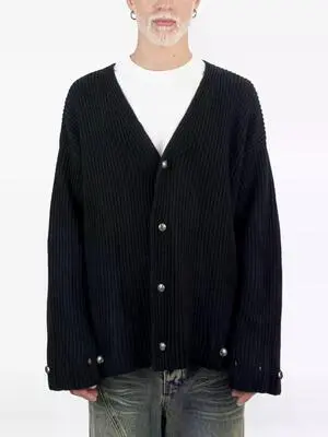 PROTÉMOA Ribbed Knit V-neck Cardigan