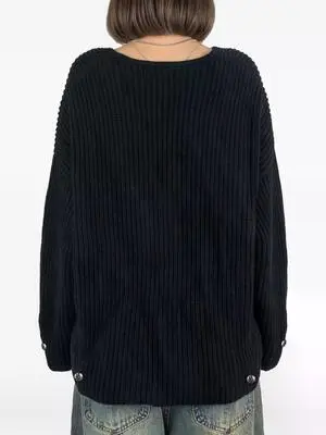 PROTÉMOA Ribbed Knit V-neck Cardigan