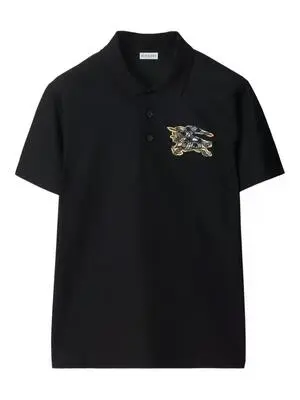 Burberry Equestrian Knight Design Polo Shirt - Black