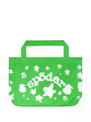 SP5DER Star Print Tote Bag - Green