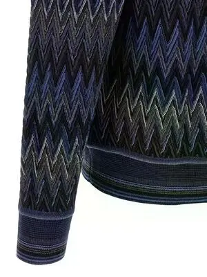 Missoni Zigzag Pattern Wool Sweater - Blue