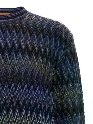Missoni Zigzag Pattern Wool Sweater - Blue