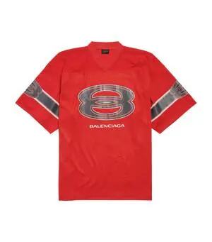Balenciaga Oversized Mesh Football Jersey T-shirt - Red