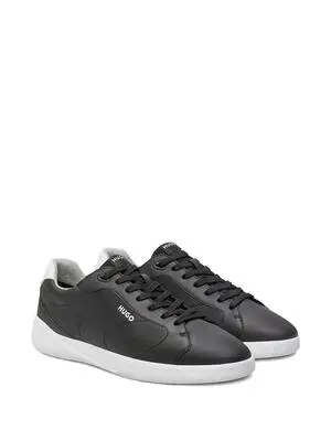 Hugo Logo Detail Leather Trainers