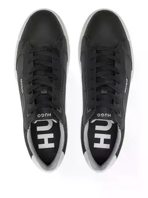 Hugo Logo Detail Leather Trainers