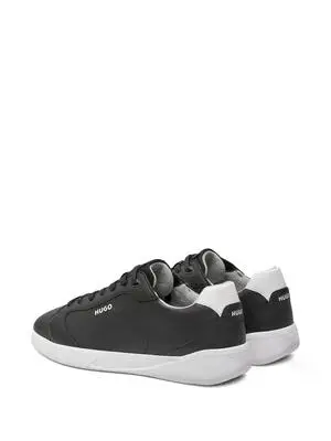 Hugo Logo Detail Leather Trainers