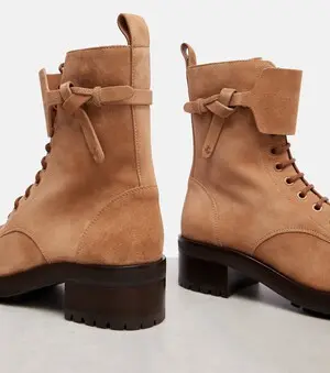 JIMMY CHOO Rosabel Suede Combat Boots - Brown