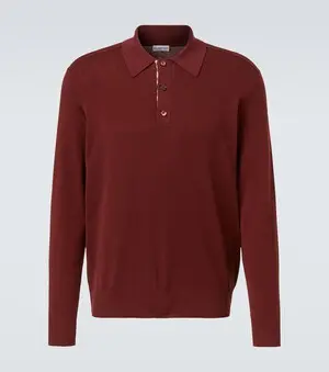 Burberry Wool Polo Sweater - Red