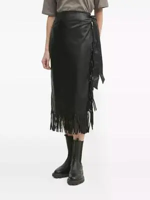NEVER FULLY DRESSED Fringe Detail Wrap Skirt