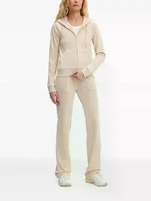 Juicy Couture Velour Track Pants With Patch Pockets - Neutrals