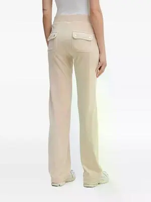 Juicy Couture Velour Track Pants With Patch Pockets - Neutrals