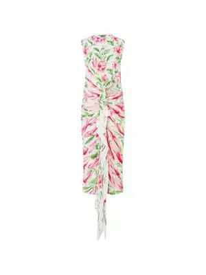MOSCHINO Moschino Floral Print Draped Midi Dress