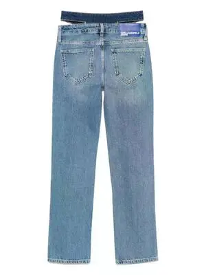 Karl Lagerfeld Straight-leg Side-cut Jeans - Blue