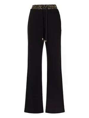 Just Cavalli Leopard Print Waistband Trousers - Black