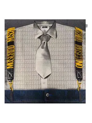 Moschino Shirt-print Silk Scarf - White