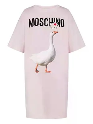 Moschino Goose-print Mini T-shirt Dress - Pink