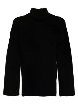 TOTEME Merino Slit Sleeve Sweatshirt - Black