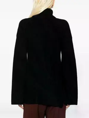 TOTEME Merino Slit Sleeve Sweatshirt - Black