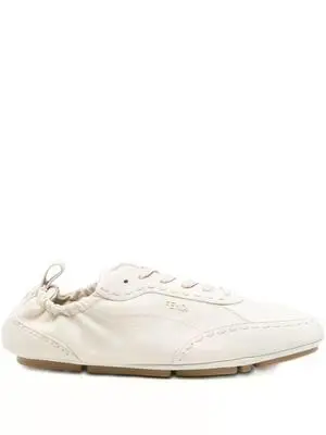 Fendi Calf Leather Lace-up Sneakers - Neutrals