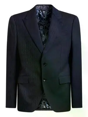 Etro Jacquard Wool Blazer - Blue