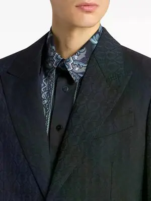 Etro Jacquard Wool Blazer - Blue