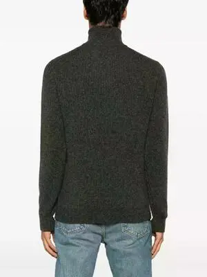 ROBERTO COLLINA Half-zip Ribbed Knit Jumper