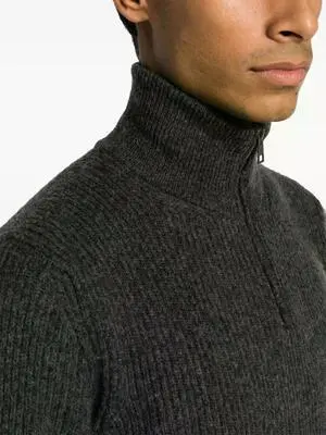 ROBERTO COLLINA Half-zip Ribbed Knit Jumper