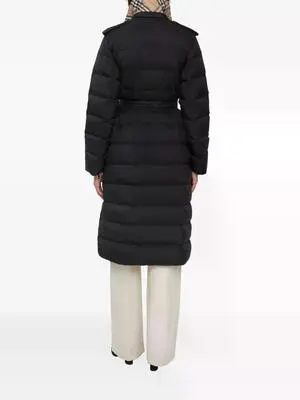 Burberry Long Nylon Hooded Puffer Coat - Black