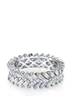 ANITA KO 18k White Gold Baguette Zipper Ring