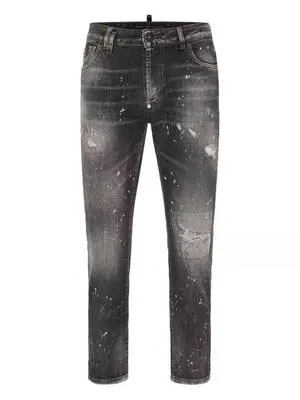 Philipp Plein Paint-splatter Distressed Jeans