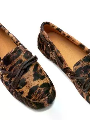 TOD'S Leopard-print Loafers - Neutrals