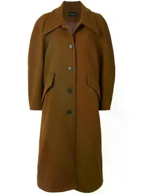 LOW CLASSIC Oversize Virgin Wool Coat - Brown