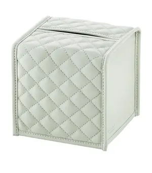 RIVIERE Leather Square Elba Diamonds Tissue Box - Green