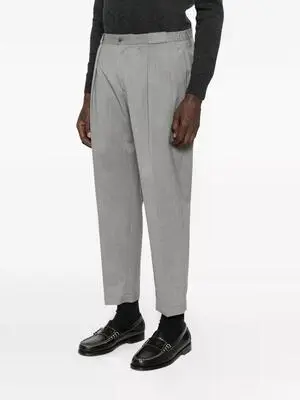 BRIGLIA 1949 Pleated Front Cuffed Hem Trousers - Grey