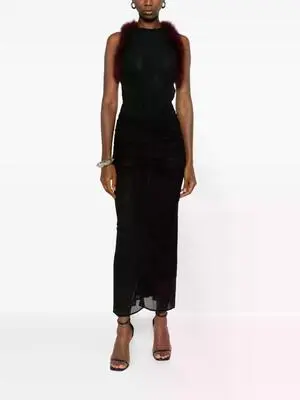 MUGLER Gathered Bodice Sleeveless Dress