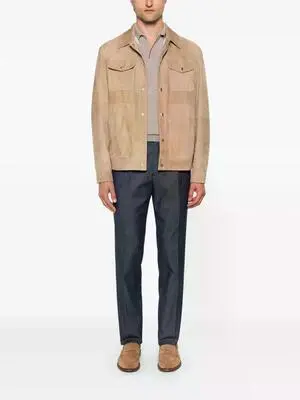 Sease Almond Beige Virgin Wool Mélange Fine Knit Polo - Neutrals