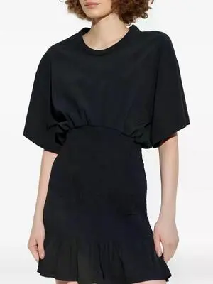 Attico Smocked Ruffled Mini Dress