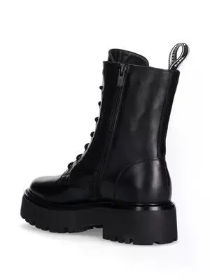 Karl Lagerfeld Logo-embossed Lace-up Combat Boots