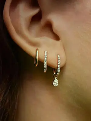 LOEV 14kt Rose Gold Diamond Hoop Earrings