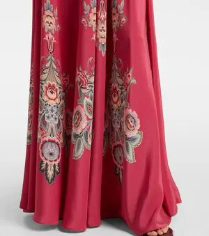Etro Belted Printed Silk Maxi Dress