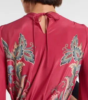 Etro Belted Printed Silk Maxi Dress