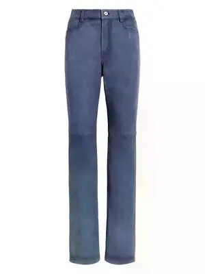Proenza Schouler White Label High-waisted Leather Trousers - Blue