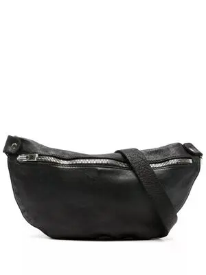 Guidi Cracked-effect Belt Bag - Black