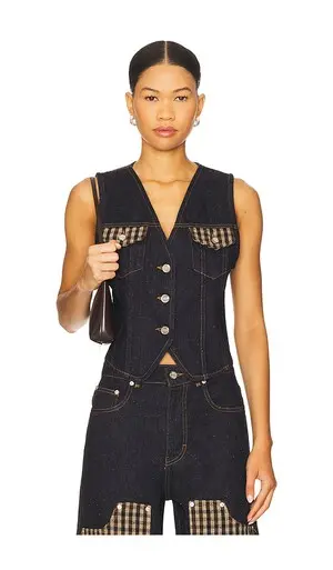 GANNI Neppy Denim Vest - Blue