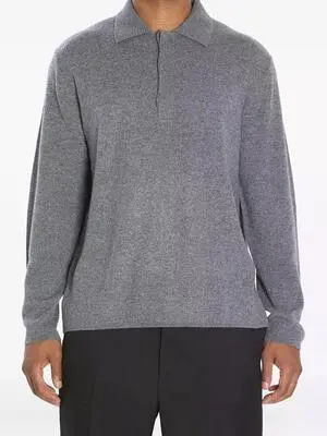 LISA YANG Emil Cashmere Polo Shirt - Grey