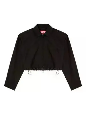 DIESEL® Cropped Zip-up Jacket With Drawstring Hem