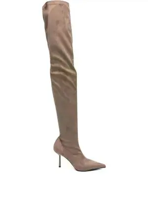LE SILLA 80mm Pointed-toe Thigh-high Boots - Brown