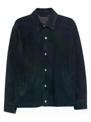 Eleventy Suede Overshirt - Blue